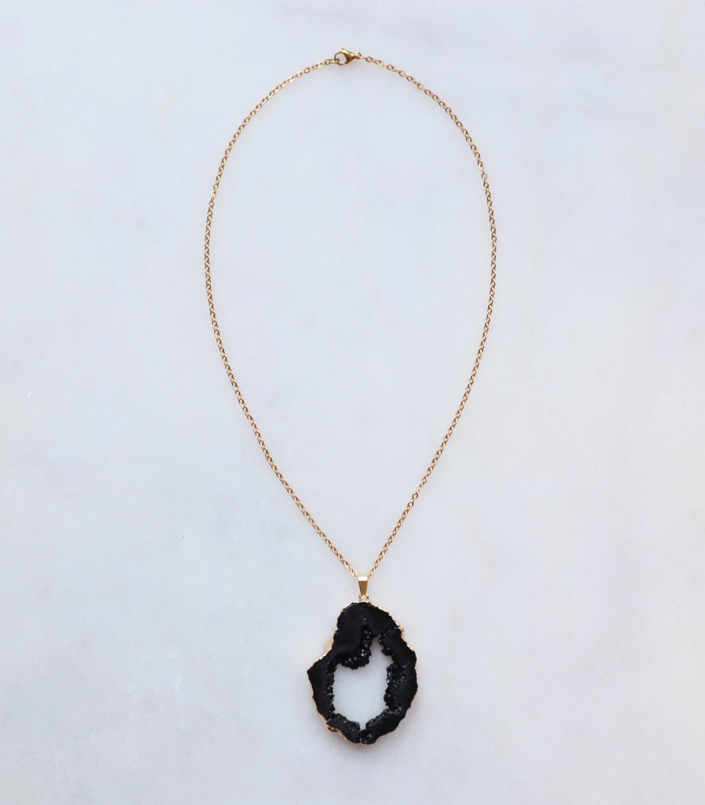 Zwarte Druzy Sprinkle ketting – Tuuli Stones